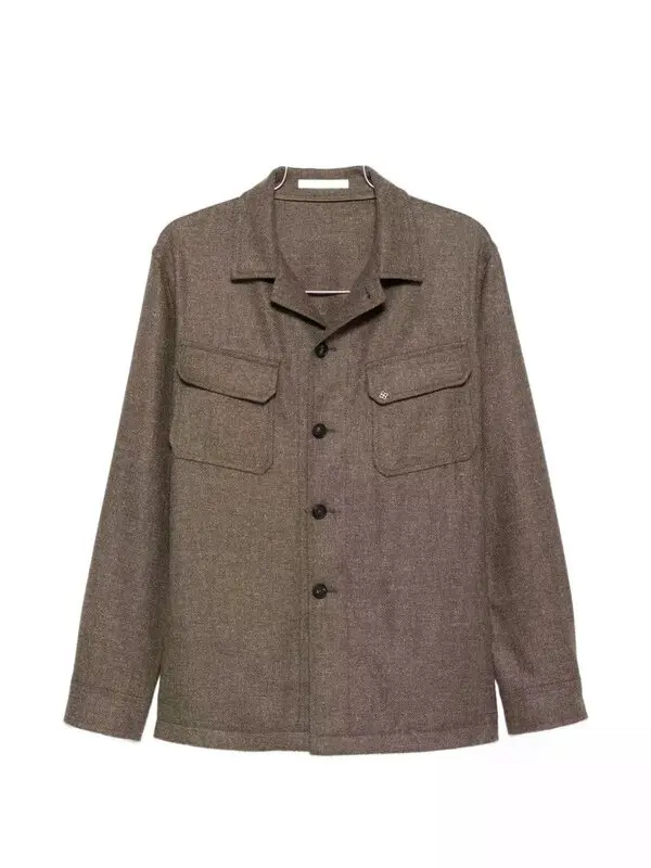 Tagliatore Button-up Wool Jacket - Brown