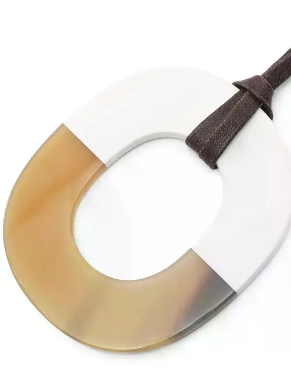 Hermès Isum Buffalo-horn Pendant Necklace - Brown