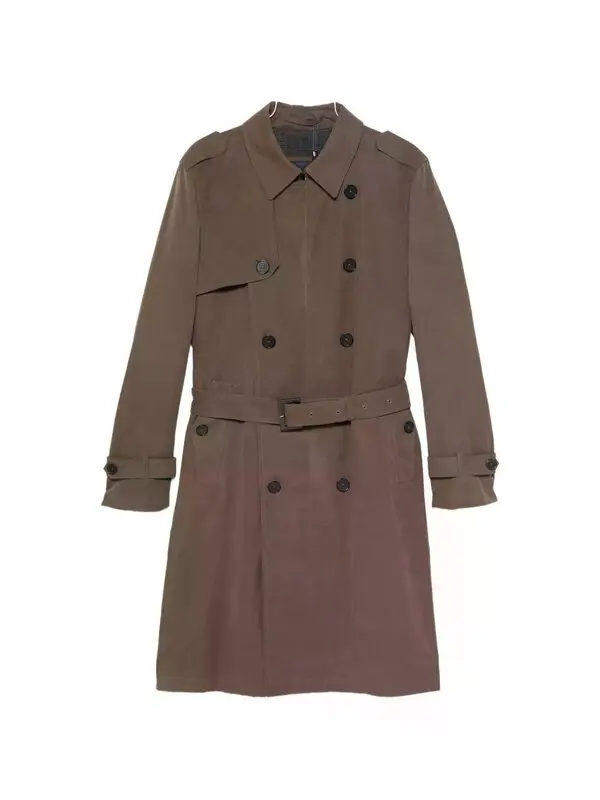 Herno Double-breasted Belted Coat - Brown