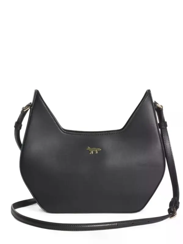 Maison Kitsuné Leather Shoulder Bag - Black