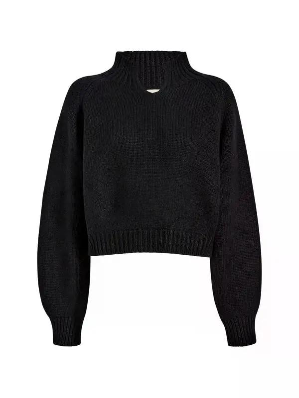 Khaite Cain Cashmere Ribbed Pullover - Black