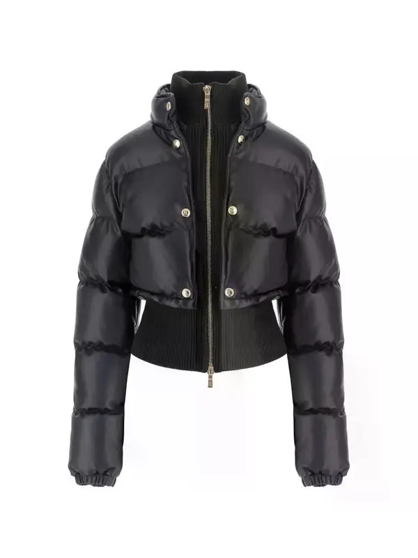 Just Cavalli Quilted Ribbed-knit Jacket - Black