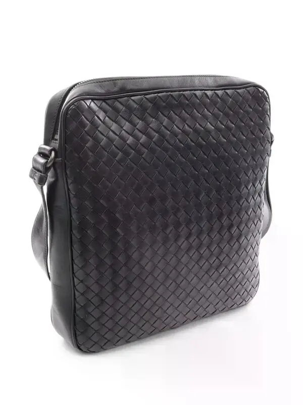 Bottega Veneta 2010s Intrecciato Messenger Bag - Black