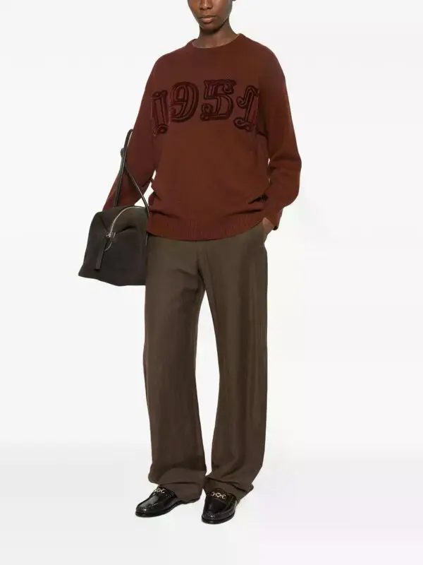 Max Mara Logo Appliqué Cashmere Sweater - Red