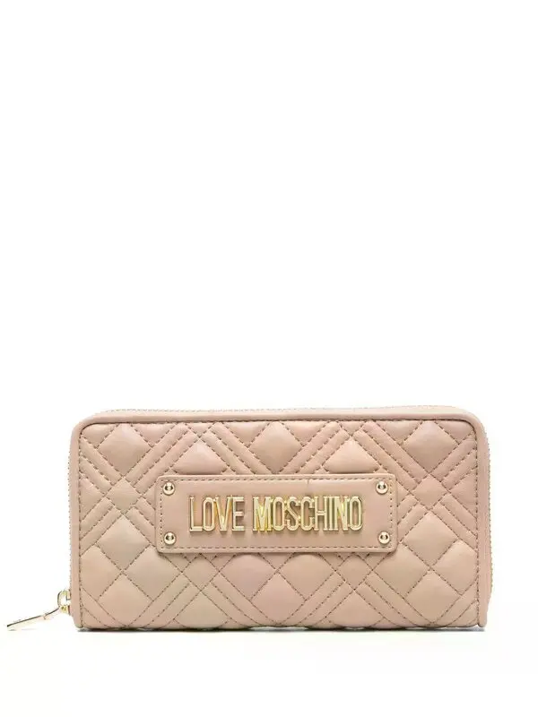 Moschino Logo-patch Quilted Purse - Neutrals
