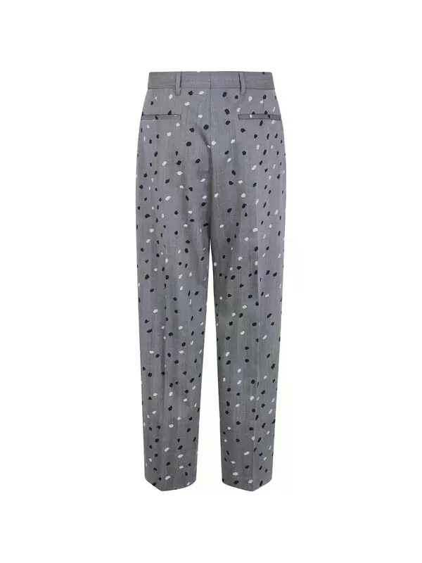 Paul Smith Relaxed-fit Herringbone Polka Dot Wool Trousers
