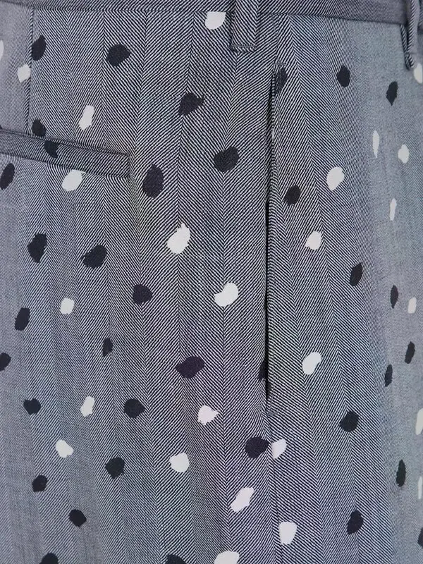 Paul Smith Relaxed-fit Herringbone Polka Dot Wool Trousers