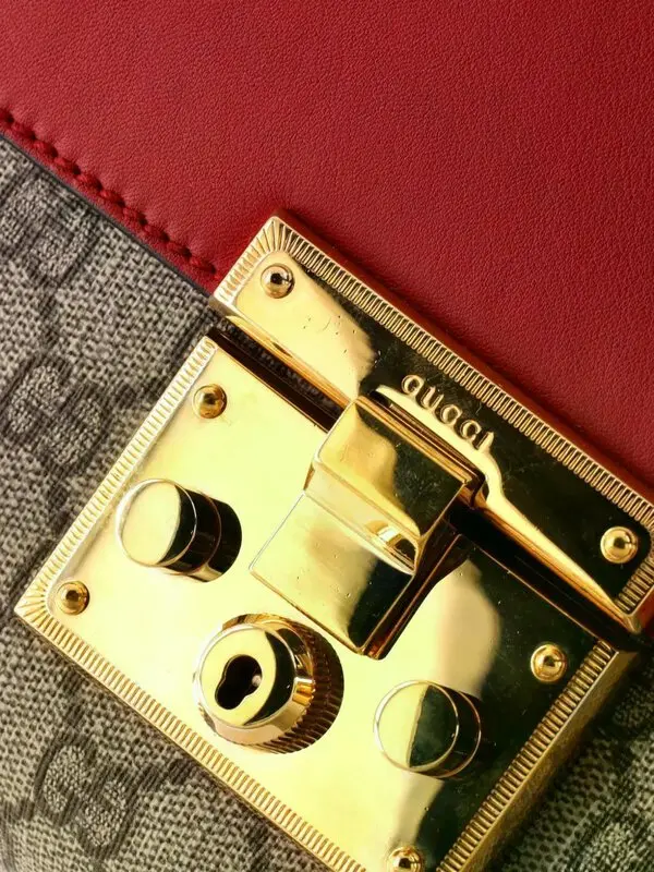 Gucci Padlock Gg Coated Canvas And Leather Medium Shoulder Bag
