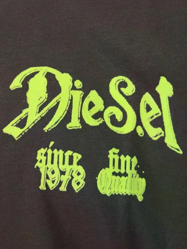 DIESEL® Cotton T-shirt With Flock Graphic