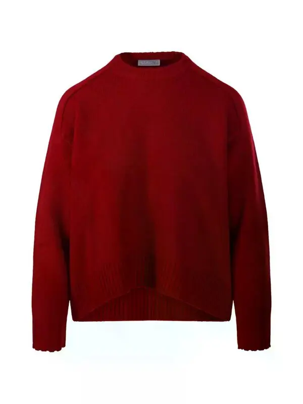 BEYOU Ribbed-trim Drop-shoulder Sweater