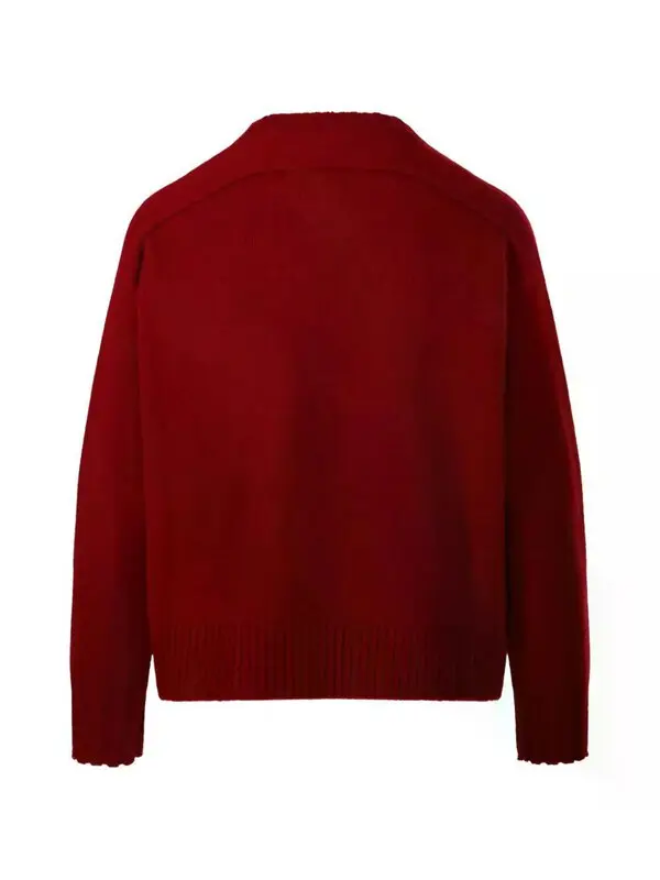BEYOU Ribbed-trim Drop-shoulder Sweater