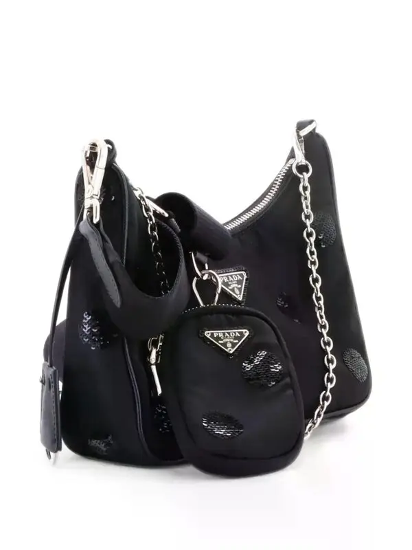 Prada Re-edition 2005 Sequin Embellished Tessuto Small Shoulder Bag