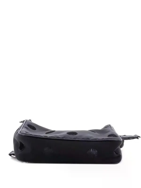 Prada Re-edition 2005 Sequin Embellished Tessuto Small Shoulder Bag - Black