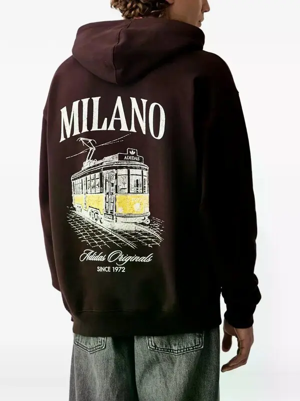 Adidas Graphic-print Hoodie - Brown