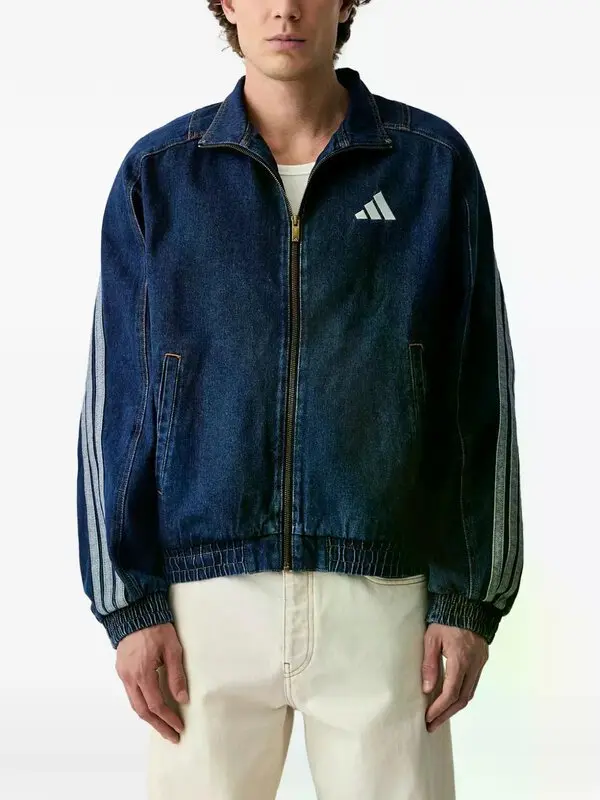 Adidas Logo-embroidered Denim Jacket - Blue