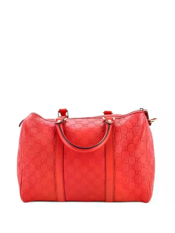 Gucci Embossed Leather Medium Boston Bag - Red