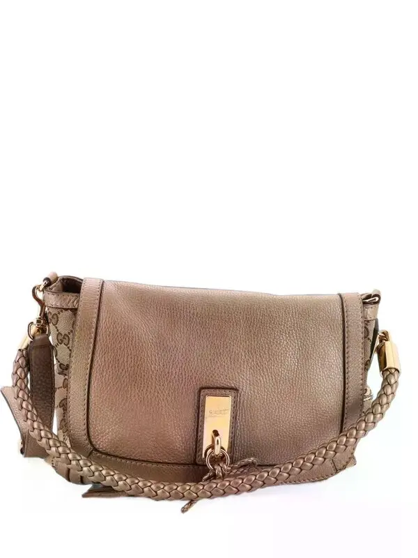 Gucci Bella Flap Gg Canvas With Leather Medium Shoulder Bag