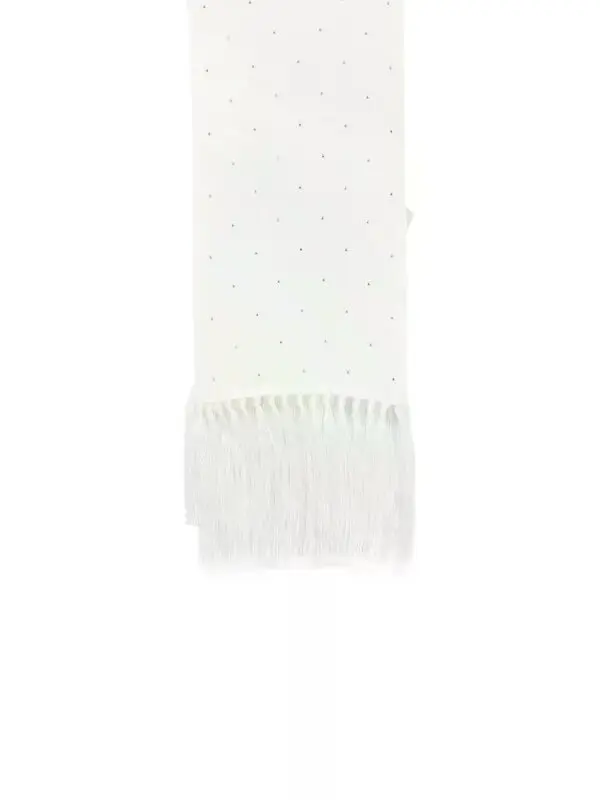 TOM FORD Crystal-embellished Fringed Scarf - White