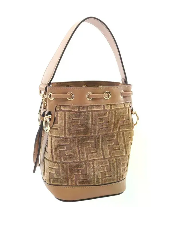 Fendi Mini Zucca Velvet Mon Tresor Bucket Bag - Grey