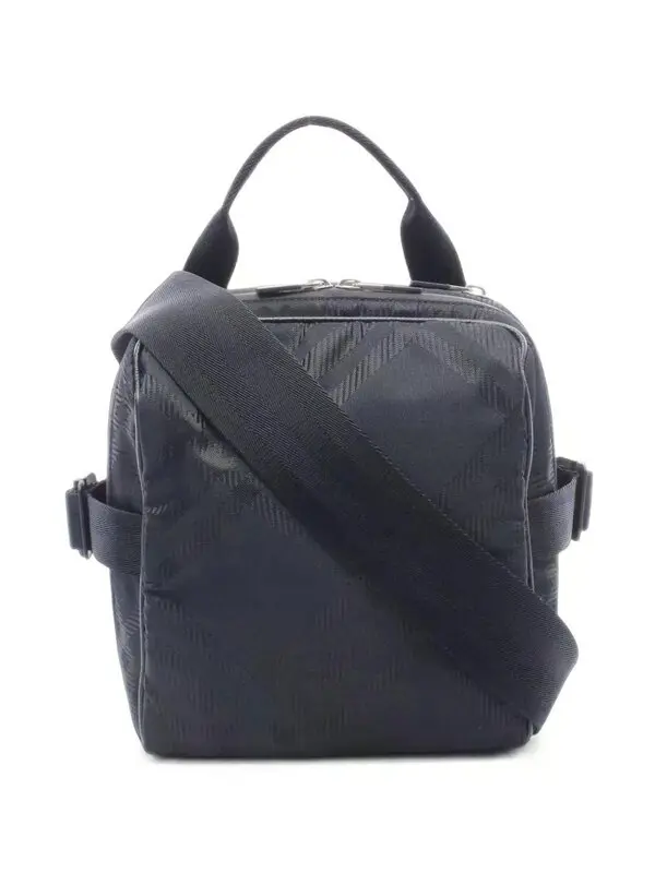 Burberry 2010s Check Jacquard Messenger Bag - Black