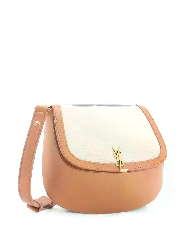 Saint Laurent Voltaire Top Handle Bag Leather And Canvas Mini Satchel