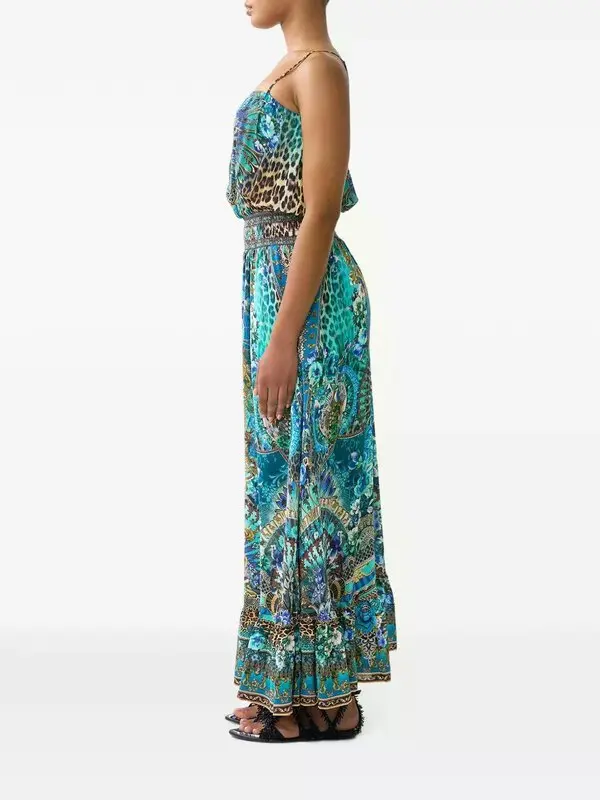 Camilla Shirred-waist Long Dress