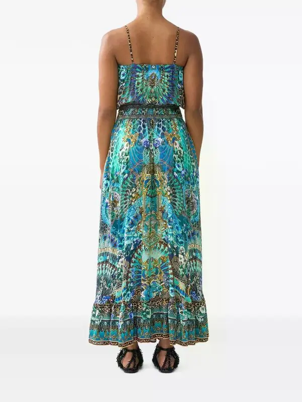 Camilla Shirred-waist Long Dress