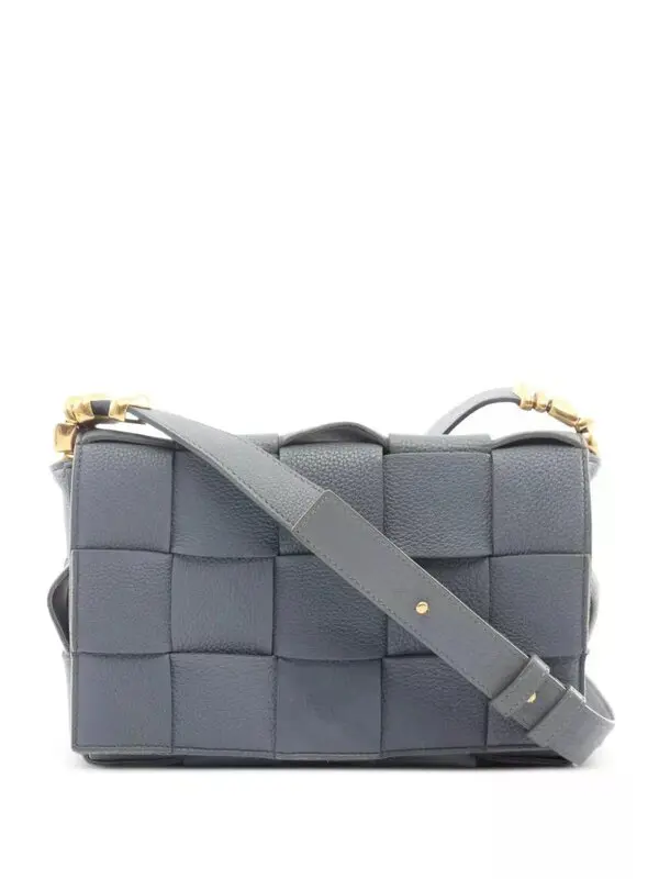 Bottega Veneta Cassette Intrecciato Shoulder Bag - Grey