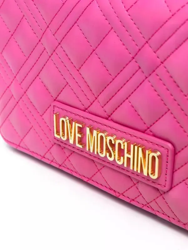 Moschino Logo-plaque Quilted Shoulder Bag