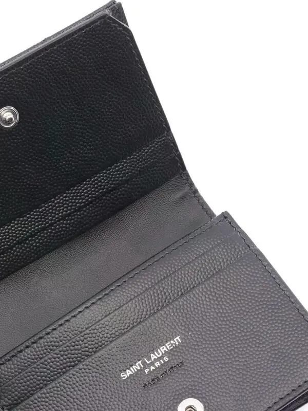 Saint Laurent 2020s Cassandre Leather Wallet - Black