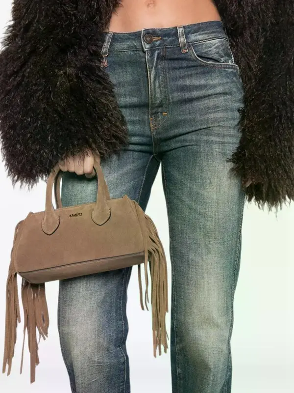 Amiri Micro Fringed Suede Tote Bag - Brown