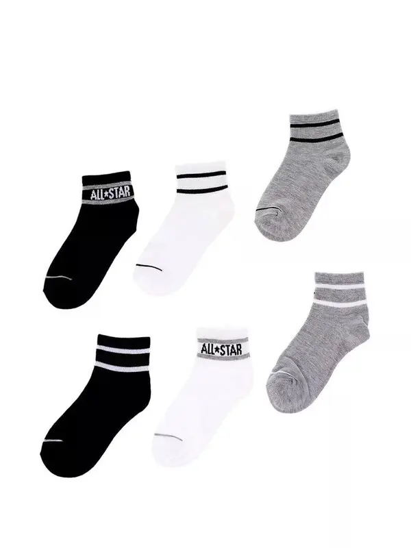 CONVERSE Logo-embroidered Striped Socks