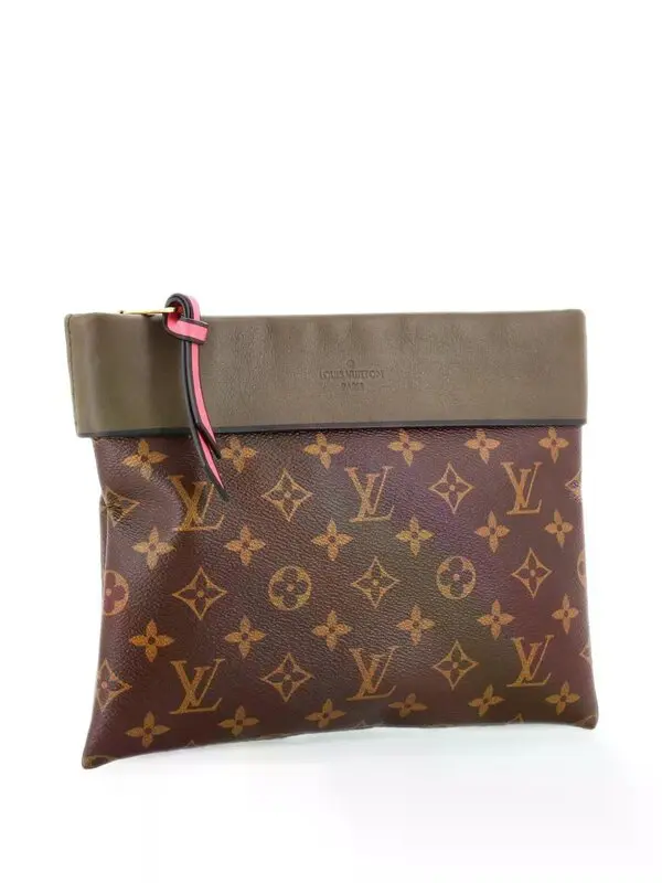 LOUIS VUITTON Tuileries Pochette Monogram Canvas Leather Clutch Bag