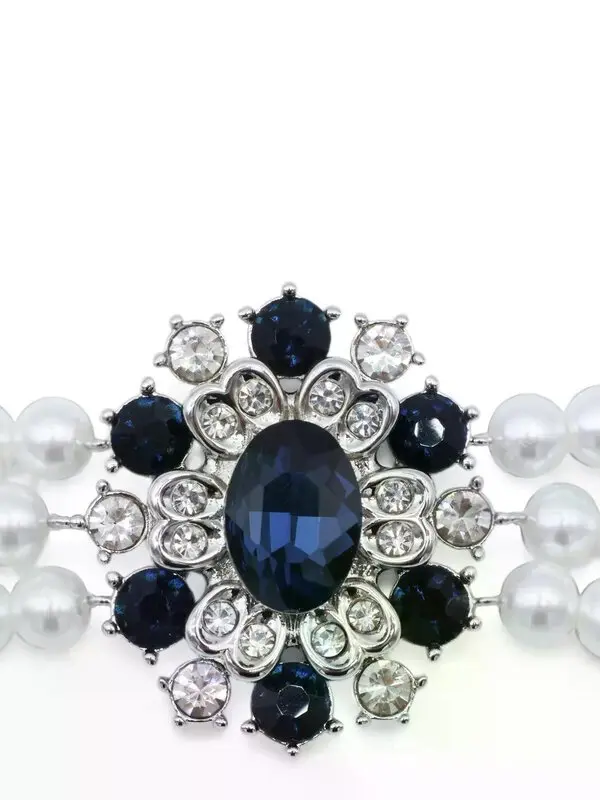 SELF-PORTRAIT Crystal-embellished Faux-pearl Necklace