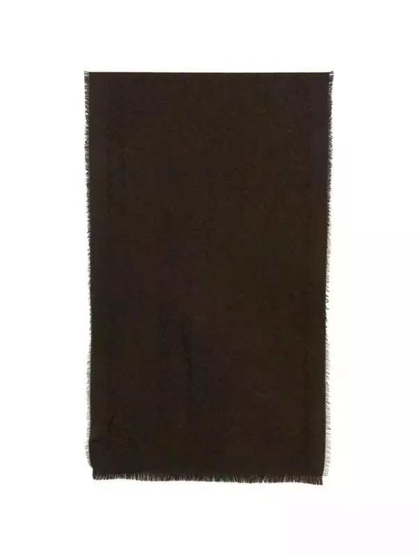 Tagliatore Logo-jacquard Fringed Scarf - Brown