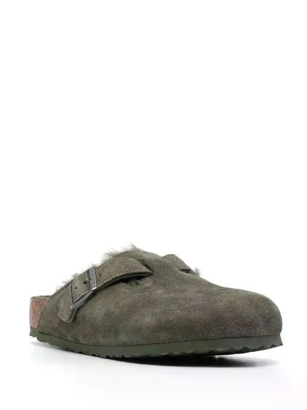 BIRKENSTOCK Boston Suede Shearling Lined Clog - Green