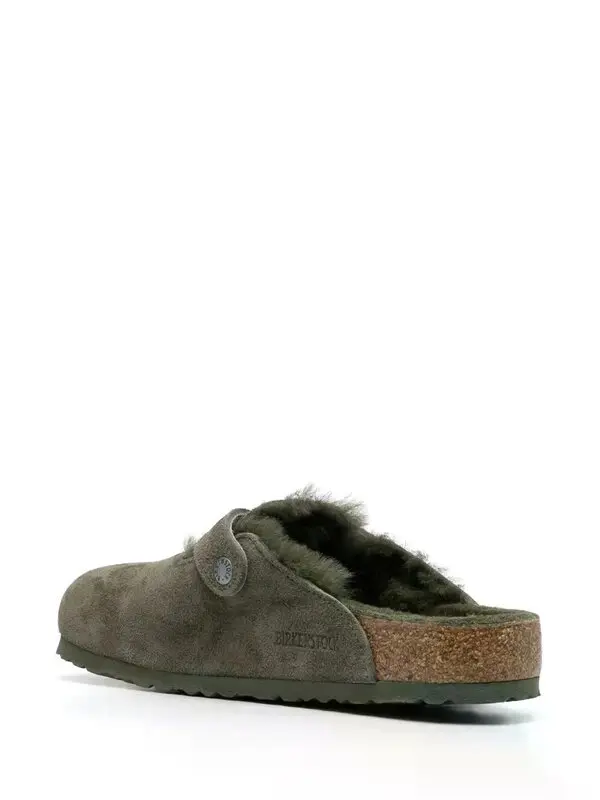BIRKENSTOCK Boston Suede Shearling Lined Clog - Green