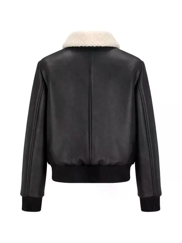 LA ROSE Shearling-collar Leather Jacket
