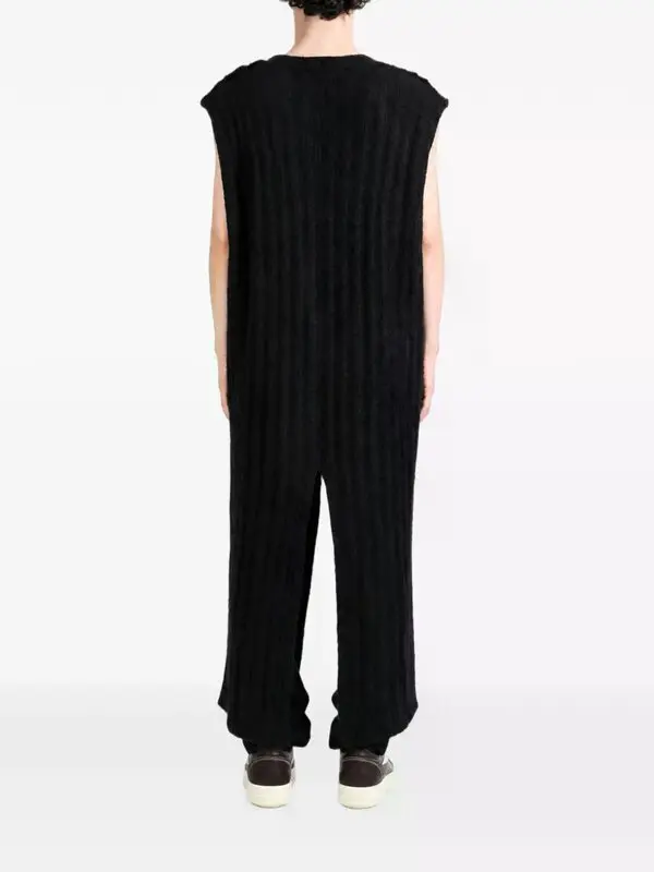 Rick Owens Ribbed-knit Sleeveless Cardicoat
