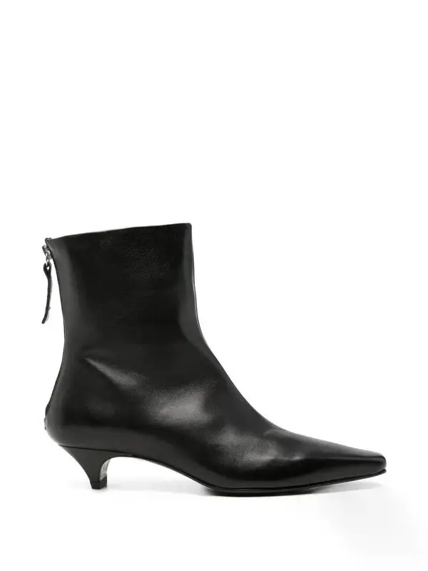 HALMANERA Leather Ankle Boots - Black