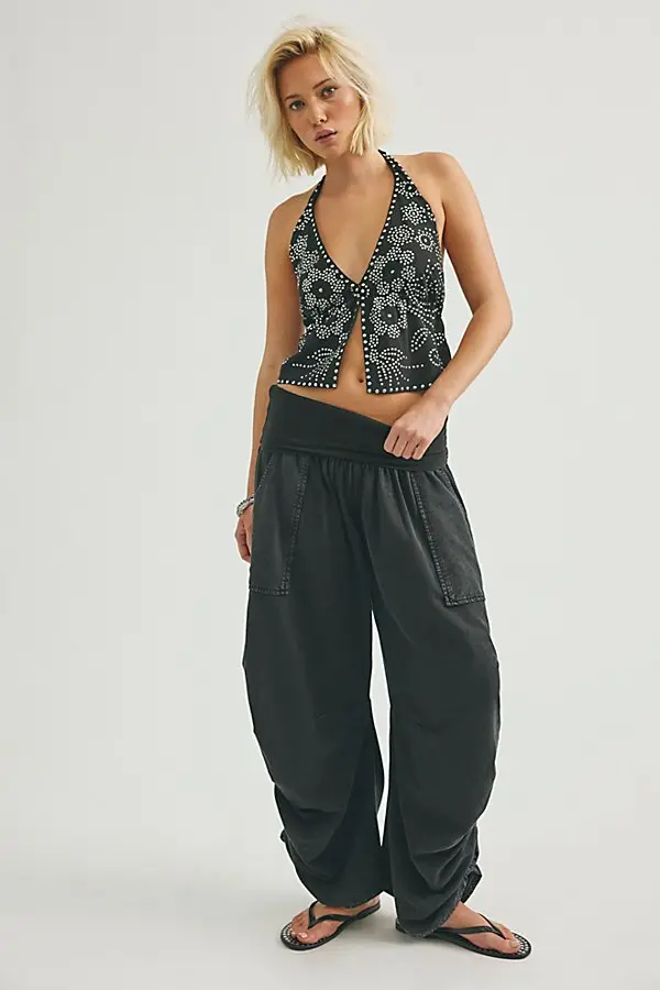 FP ONE Sawyer Low-rise Pull-on Knit Pants At - Black