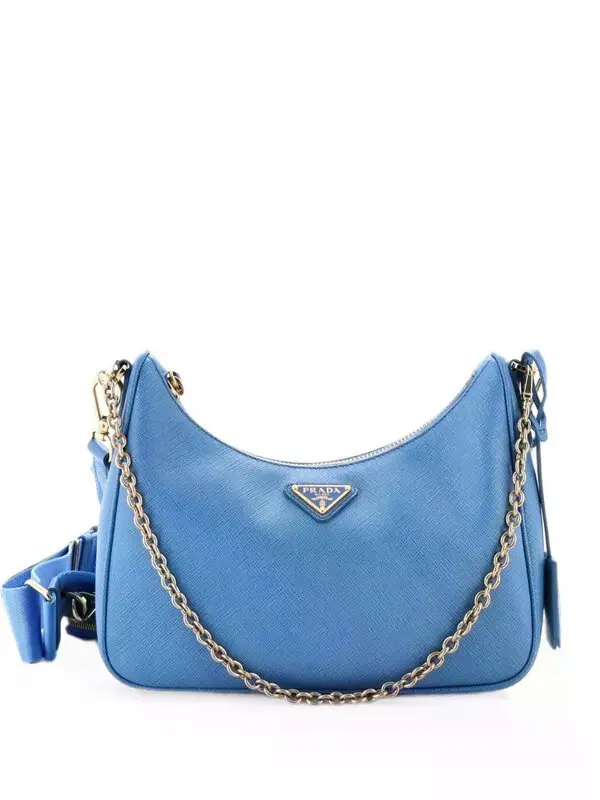 Prada Re-edition 2005 Saffiano Leather Shoulder Bag - Blue