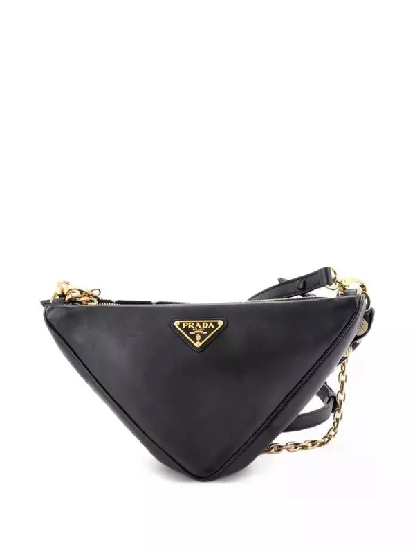 Prada Double Symbole Triangle Mini Shoulder Bag - Black