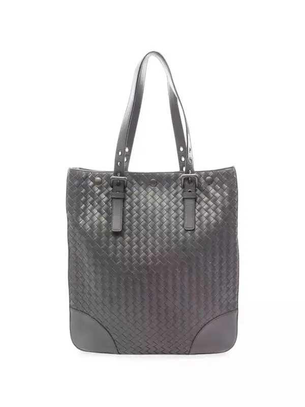 Bottega Veneta 2010s Intrecciato Leather Tote Bag - Grey