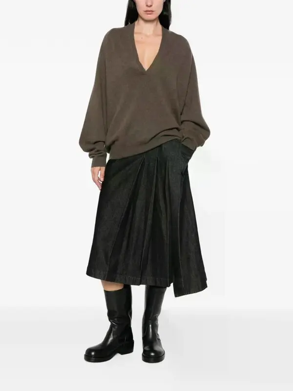 Frenckenberger Johnny V-neck Cashmere Sweater - Brown