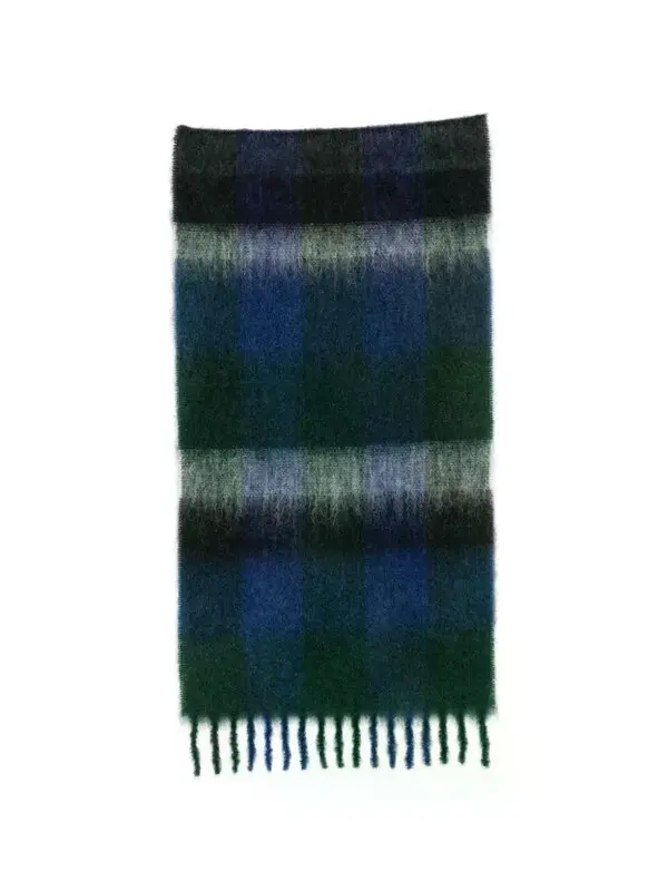 THE ROW Uma Checked Scarf - Blue