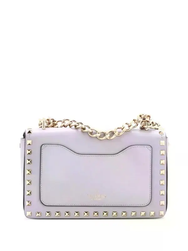Valentino Garavani Rockstud Chain Flip Lock Flap Bag Leather Medium Shoulder Bag