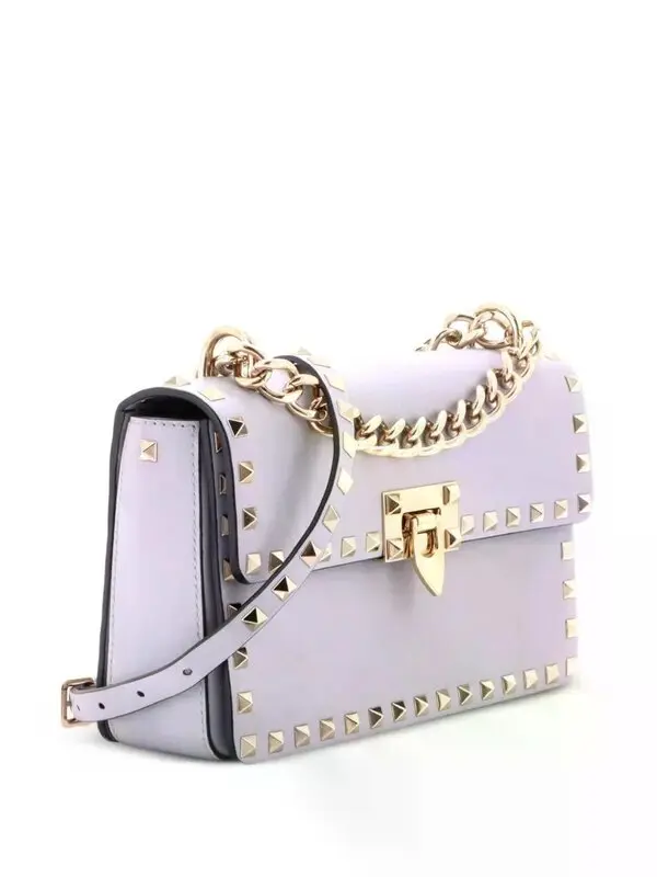 Valentino Garavani Rockstud Chain Flip Lock Flap Bag Leather Medium Shoulder Bag