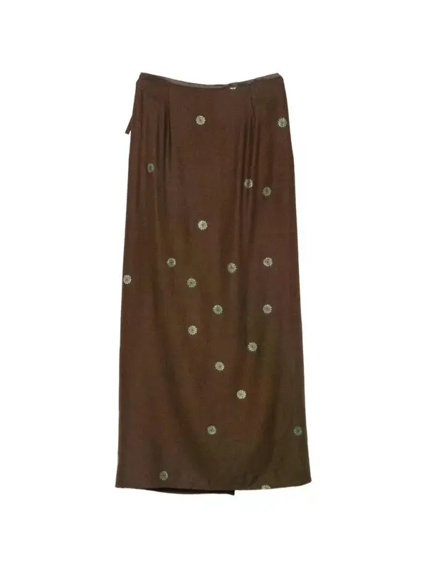 Dries Van Noten 1990s Floral-print Wrap Midi Skirt