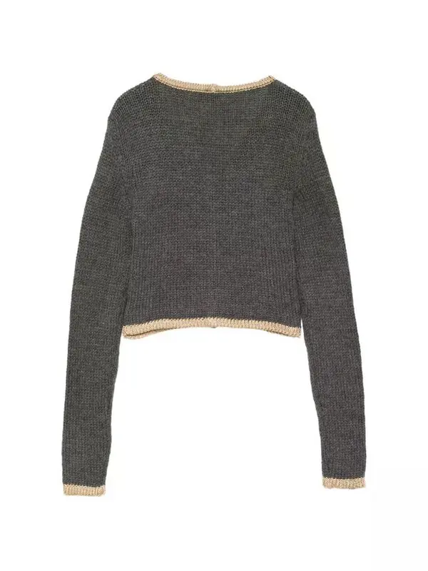 Dolce & Gabbana 2000s Metallic-trim Cropped Cardigan